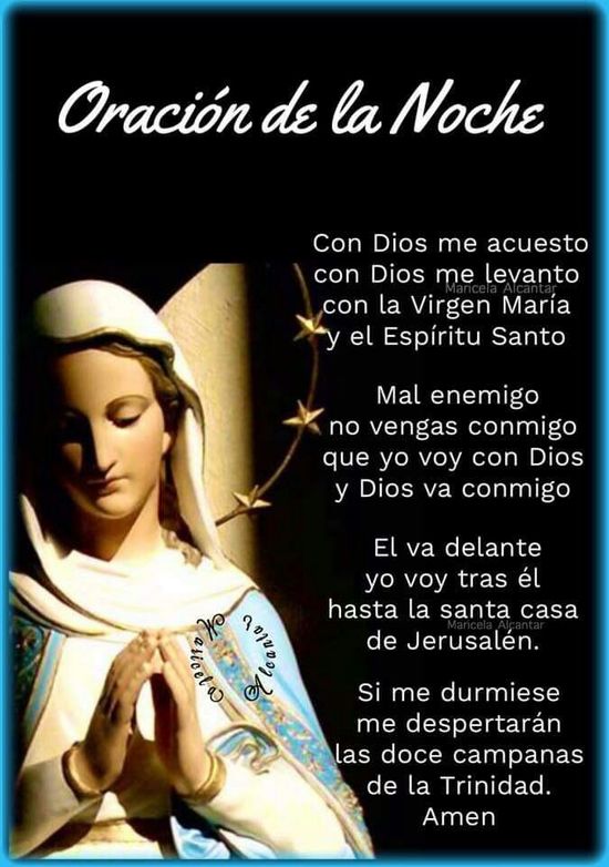 Oración de la noche a la virgen maría 》 - La Luz de la Religión