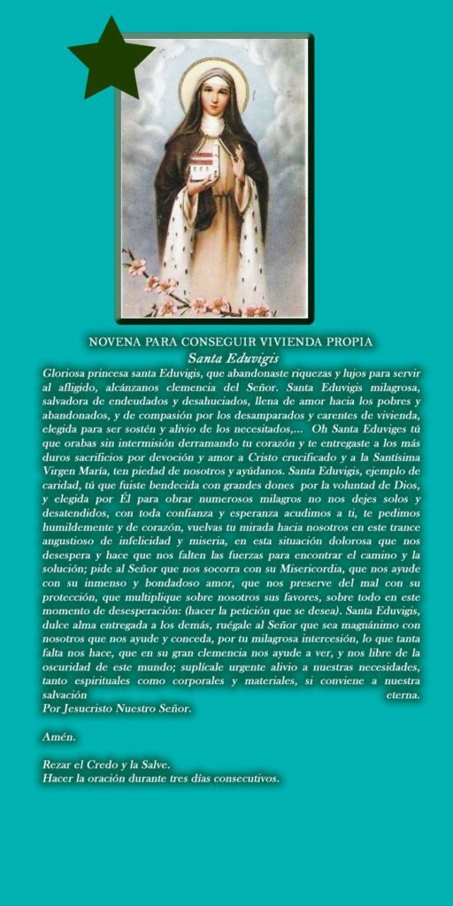 Oración a santa Eduviges para casos difíciles 》 - La Luz de la Religión